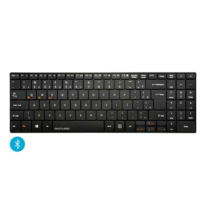 Teclado Multilaser Sem Fio com Conexão Bluetooth Preto