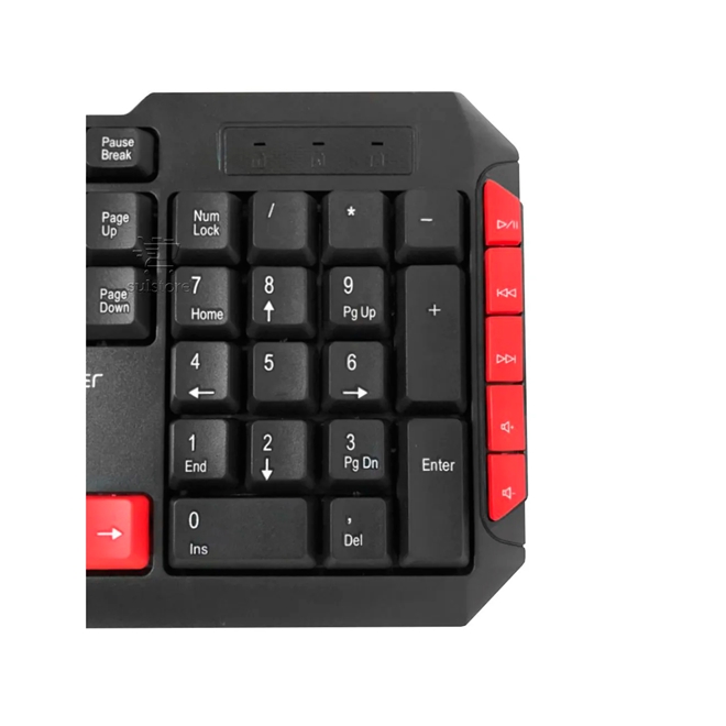 Teclado Multilaser Gamer Red Keys USB Preto Vermelho